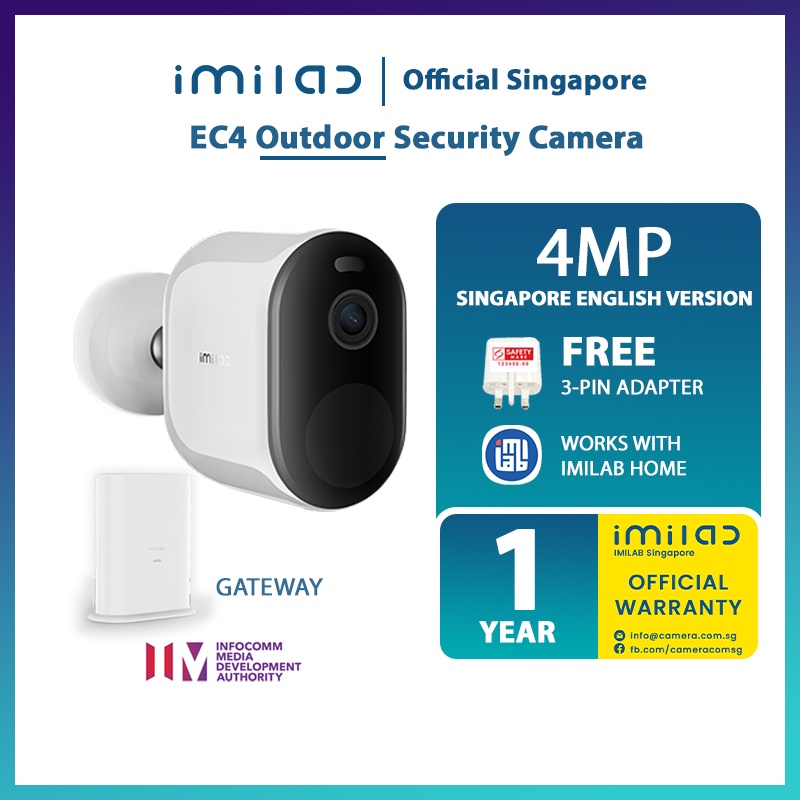 [OFFICIAL SG] IMILAB EC4 Battery Outdoor IP Camera with Smart Hub Wifi ...