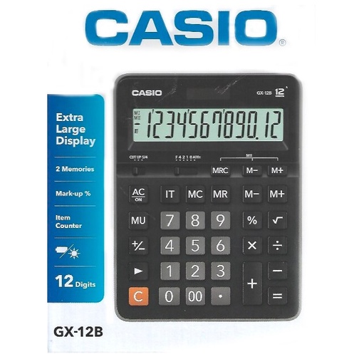 Casio GX-12B 12 Digits Extra Large Display / Mark-up/ Item Counter Calculator | Shopee Singapore