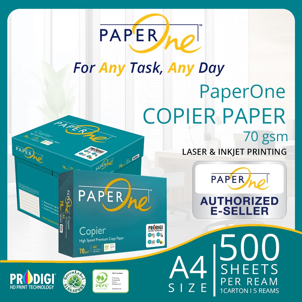 PaperOne Copier A4 70gsm (5 Reams / 1 Carton) | Shopee Singapore