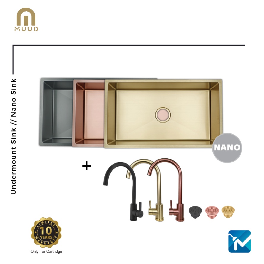 Nano Sink Stainless Steel Undermount Single Bowl Kitchen Sink (770mm ...