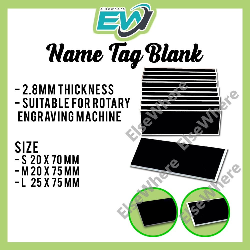 Papan Nametag Kosong, Name Tag Blanks, Name Tag Base for Laser Engrave ...