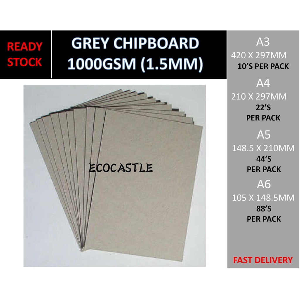 A3 / A4 / A5 / A6 SIZE GREY CHIPBOARD / CARD BOARD | Shopee Singapore