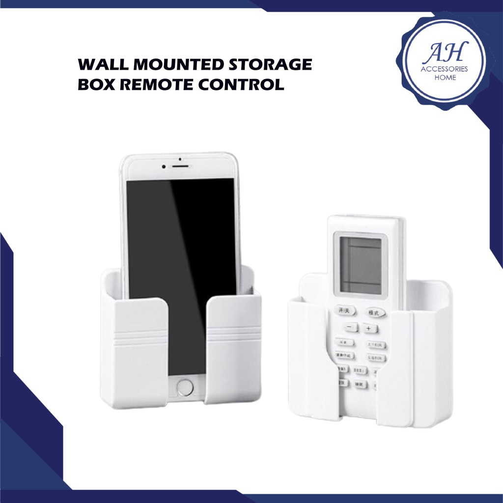 Wall Mounted Storage Box Remote Control Mobile Phone Plug Wall Holder ...