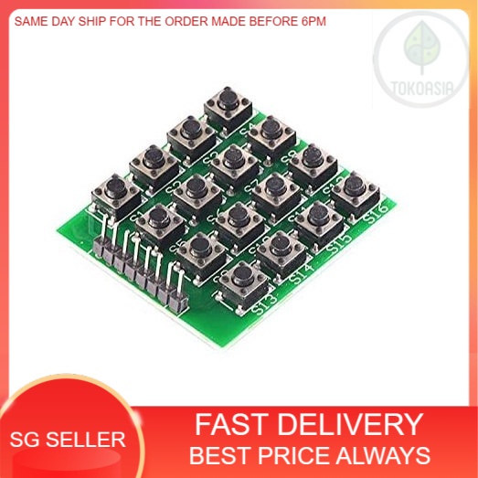 (Ready Stock) Micro switch in line key 4X4 matrix keyboard 16 key ...