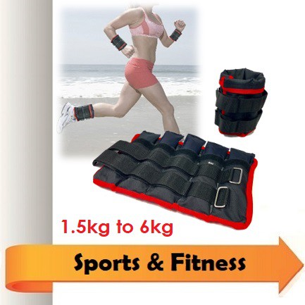 Adjustable Wrist Ankle Weight ~ 1.5kg - 6kg ~ Sold in pair ~ Durable ...