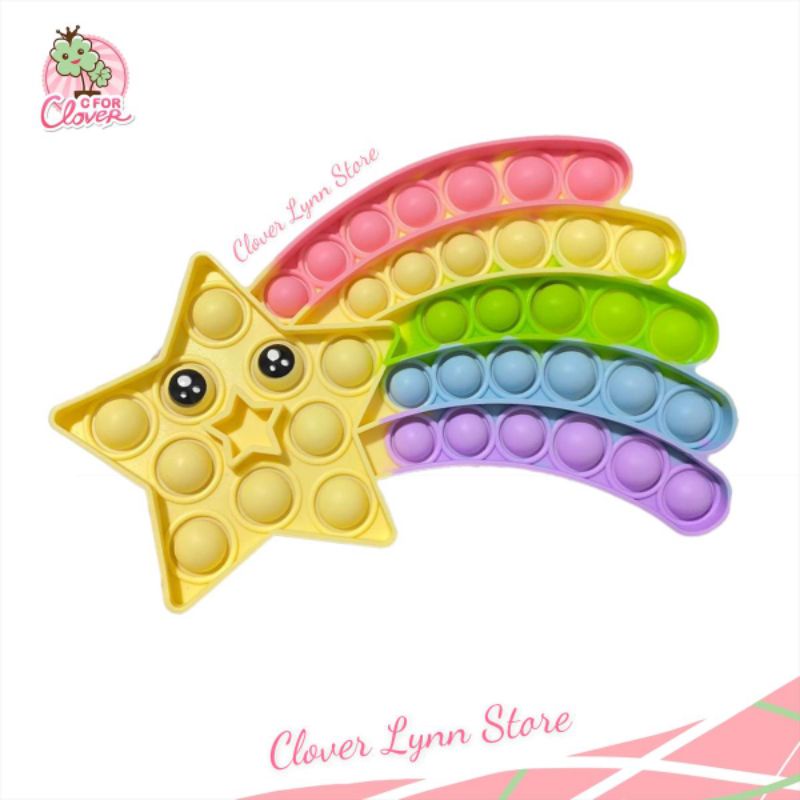 Pop IT PASTEL SHOOTING STAR/popits Cute STAR meteor rainbow | Shopee ...