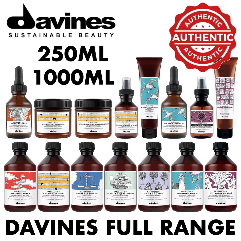 Davines NATURALTECH - Purifying Energizing Rebalancing Calming Renewing Well Being Shampoo 250ml ...