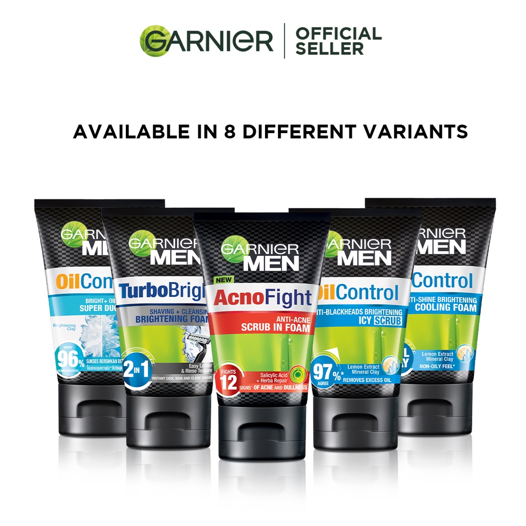 Garnier Men Acno Fight/Oil Control Foam & Facial Cleanser 100ML | Shopee Singapore