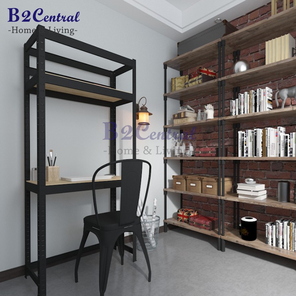 Deck Writing Desk Office Table With Book Shelf Study Table Meja Tulis ...