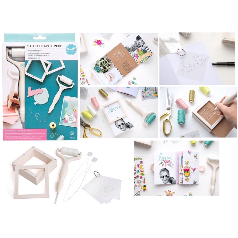 We R Memory Keepers Stitch Happy Pen Kit-Punch Needle Frame Threaders ...