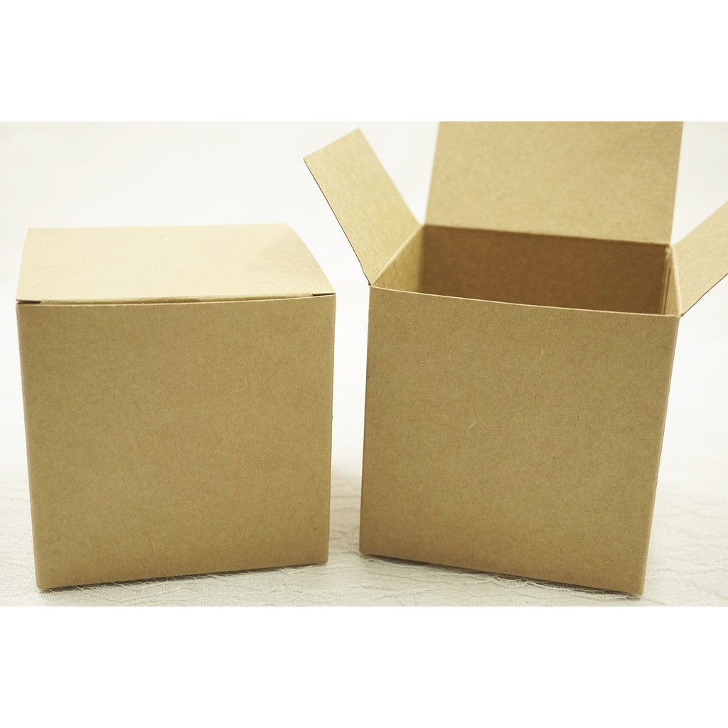50pcs 9x9x9cm Kraft Paper Box Cosmetic Skincare Lotion Square Packaging ...