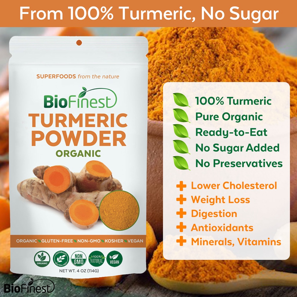 Biofinest Turmeric Curcumin Root Extract Powder Organic Freeze Dried ...