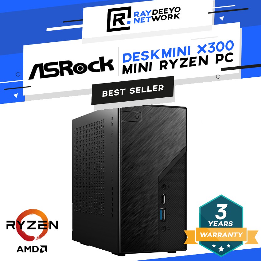 ASRock DESKMINI X300W BAREBONE (Included CHASIS, MOBO, POWER, COOLER ...