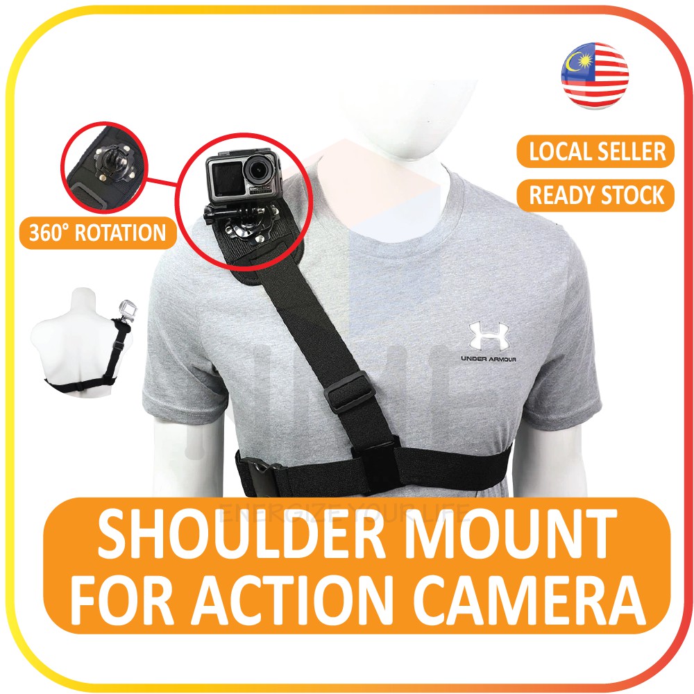 360 Degree Rotation Adjustable Harness Shoulder Mount Strap for Gopro ...