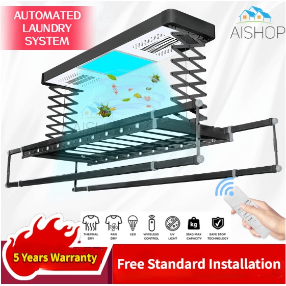[SG Seller]Smart Laundry System Automated Laundry Rack System Free ...