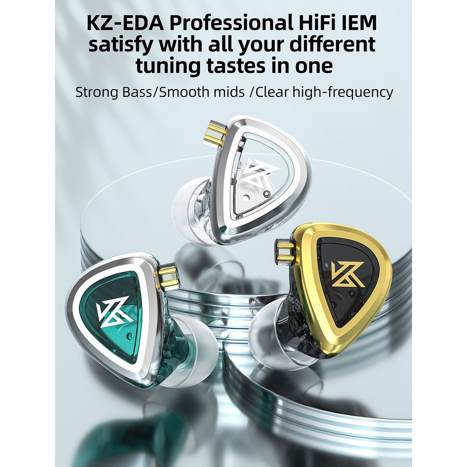 KZ EDA Bass/Balanced/Hi-Res Earbuds In Ear Earphones 3 Pairs HIFI ...