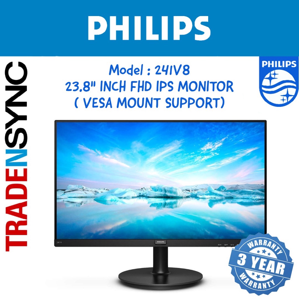 [Monitor] Business Philips 241V8 23.8 INCH 100Hz HDMI IPS PANEL VESA ...