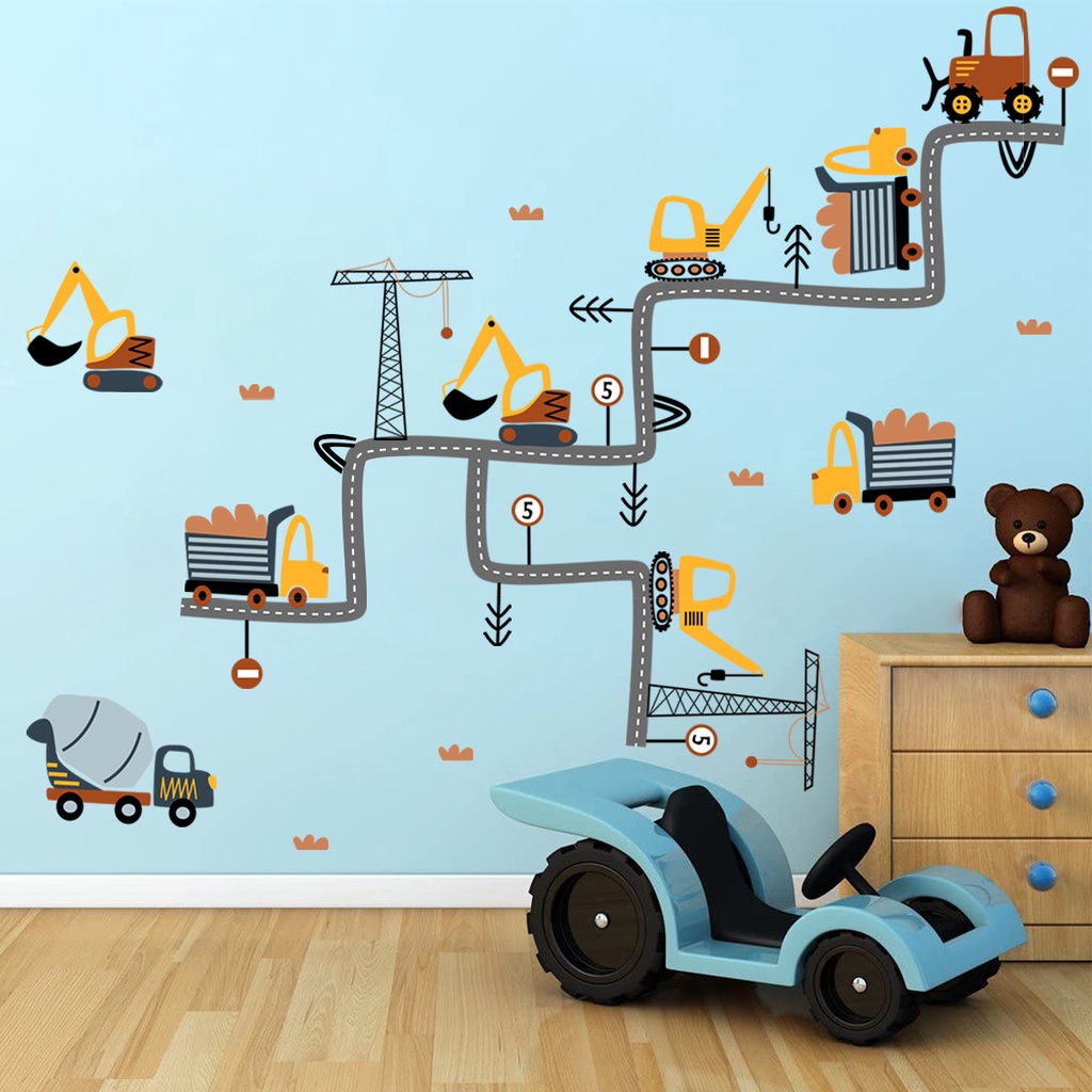 Decals City Construction Vehicles Wall Stickers, Trucks Tractor ...