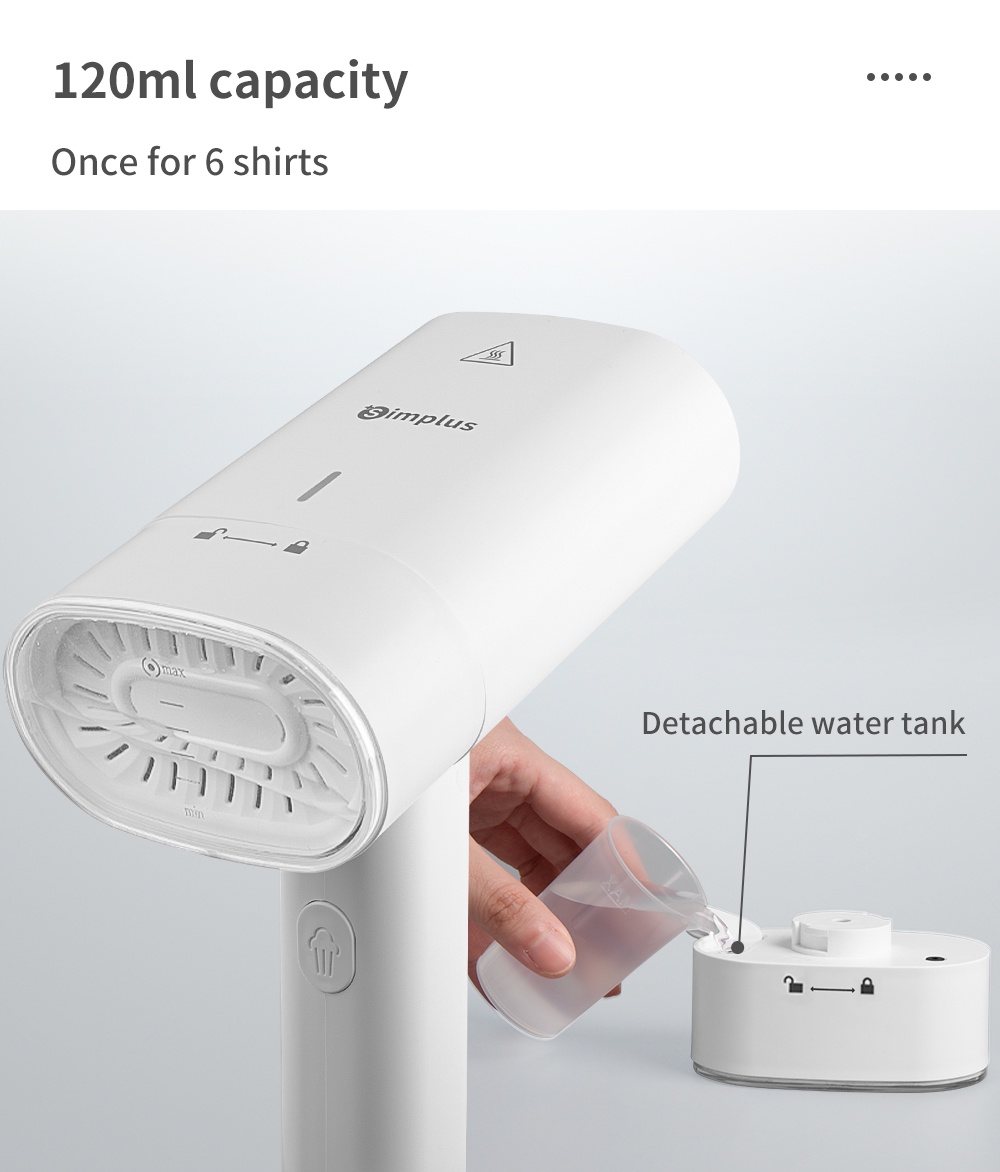 Simplus Garment Steamer Handheld Foldable 120ML Water Tank 5S Start Up ...