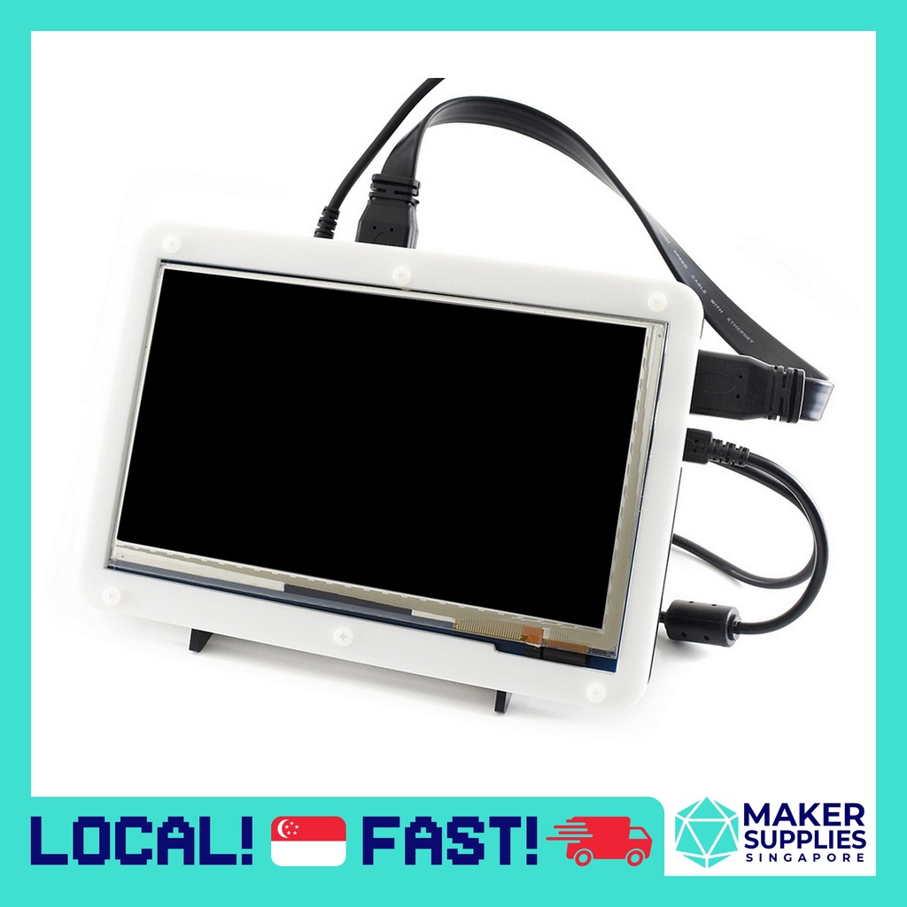7 inch HDMI LCD (C) IPS Capacitive Touchscreen Display 1024x600 with ...