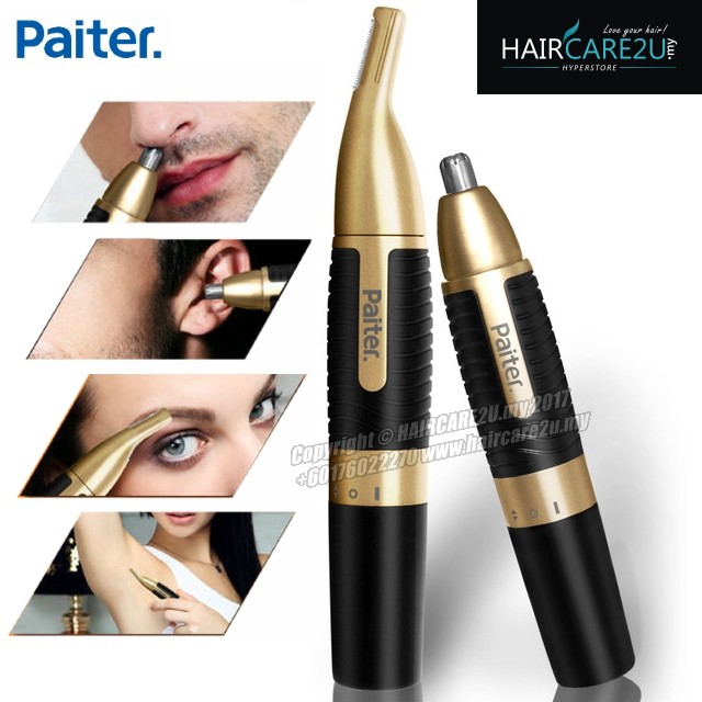 Paiter ES-518 Ear, Nose & Brow 2-in-1 Deluxe Hair Trimmer | Shopee ...
