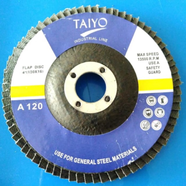 MATA Taiyo GRIT 120 FLAP DISC 4 INCH Sandpaper Grinding Bits Good ...