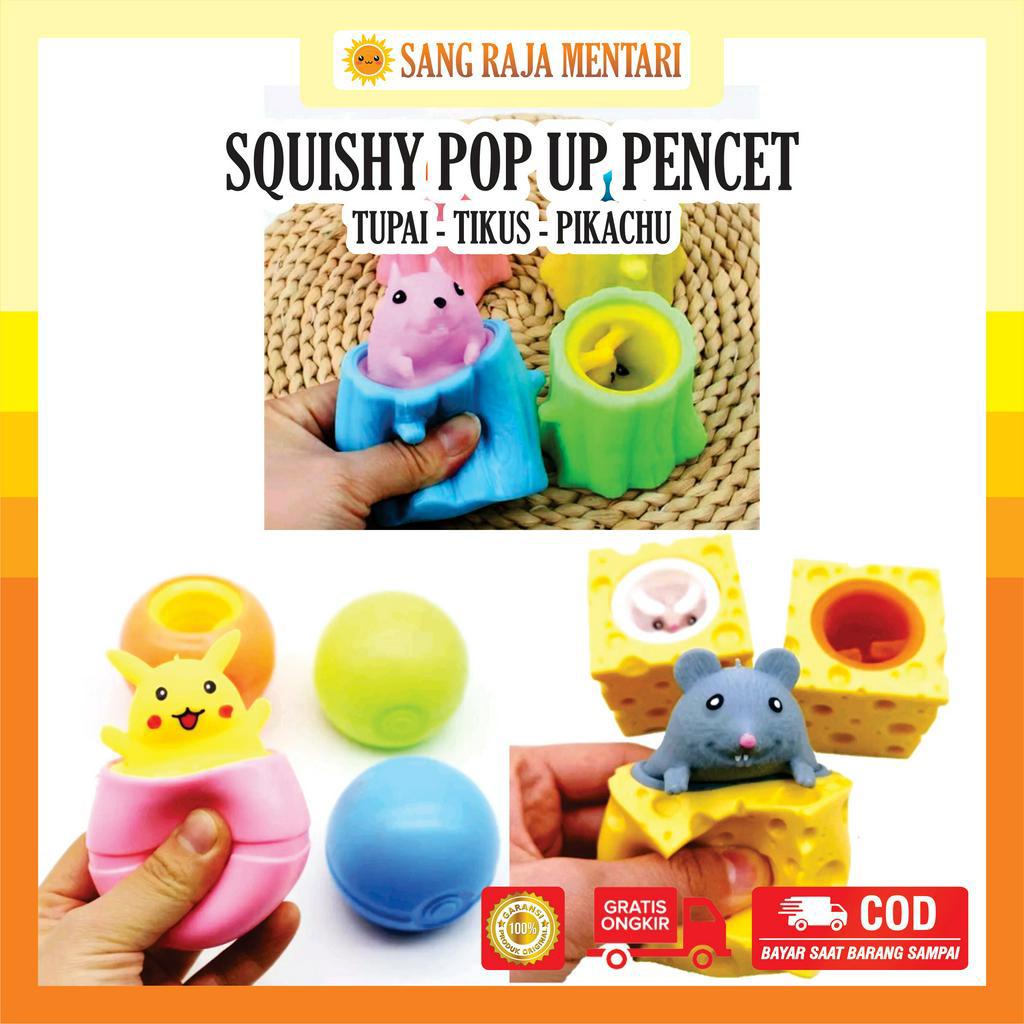 Squishy Pop Up Squirrel Mouse Squirrel | Silicone Rubber Anti Stress ...