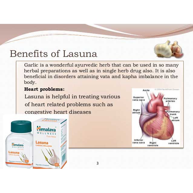HIMALAYA Lasuna Garlic Cardiac Wellness 60 Tablets Capsules (Regulates ...