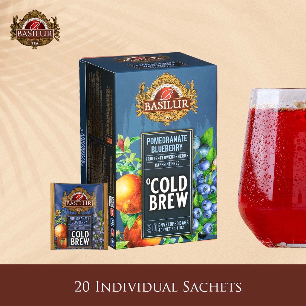 Basilur Caffeine-free Cold Brew - Pomegranate & Blueberry Infusions (20 ...