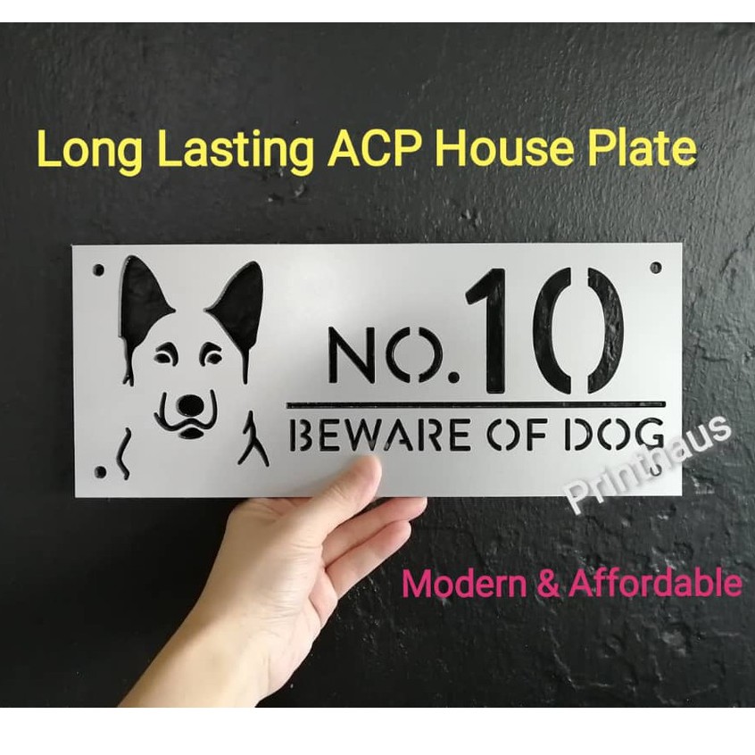 Beware Of Dog Sign House Plate / Nombor Plat Rumah 提防恶犬门牌 House Number ...