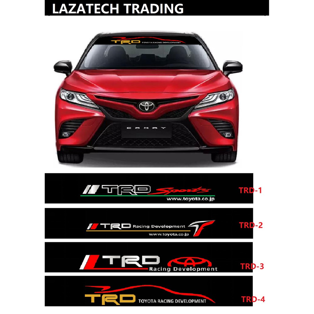 TRD CAR STICKER / TOYOTA WINDSCREEN CAR STICKER (NEON LIGHT) | Shopee ...