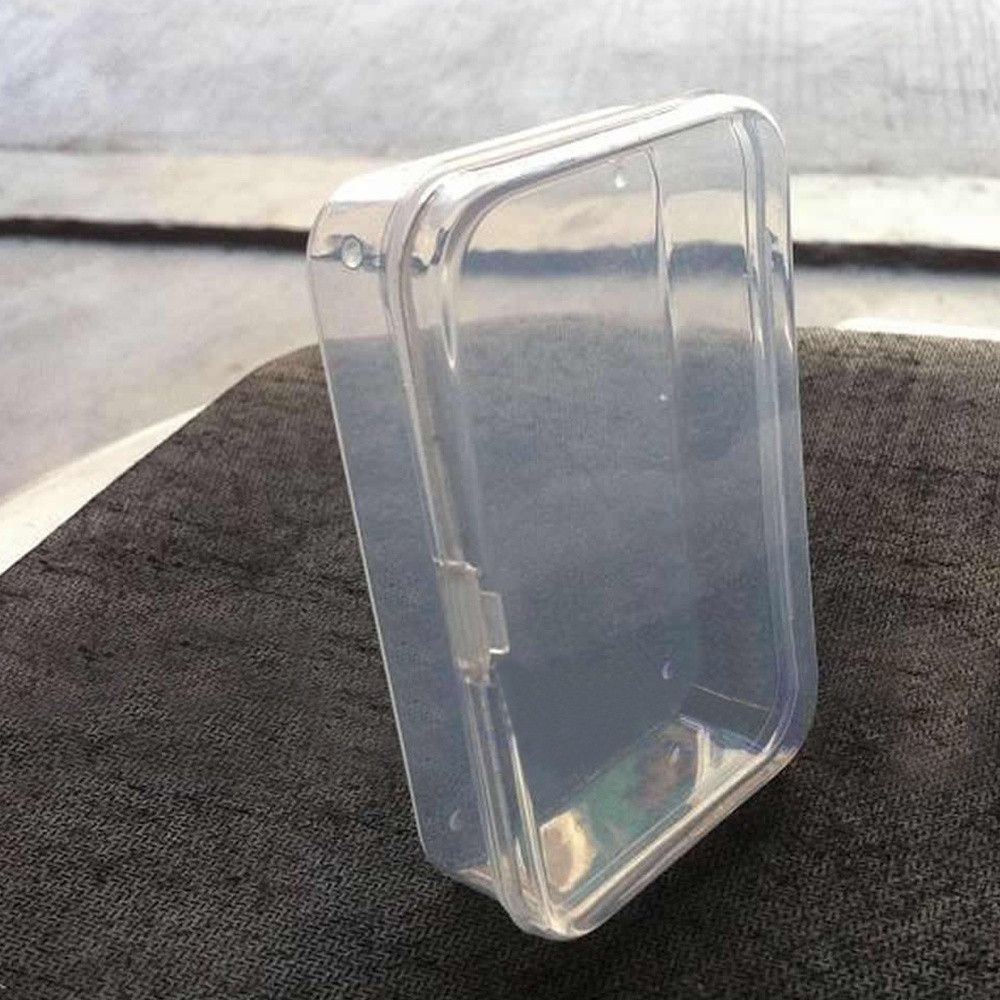 2Pcs Rectangular Container Small Case Storage Box Plastic Transparent ...