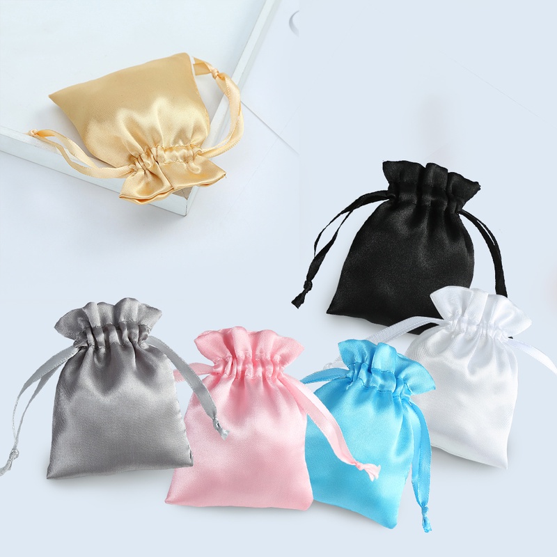 Silk Satin Package Storage Drawstring Bag Jewelry Pouch Wedding Party ...