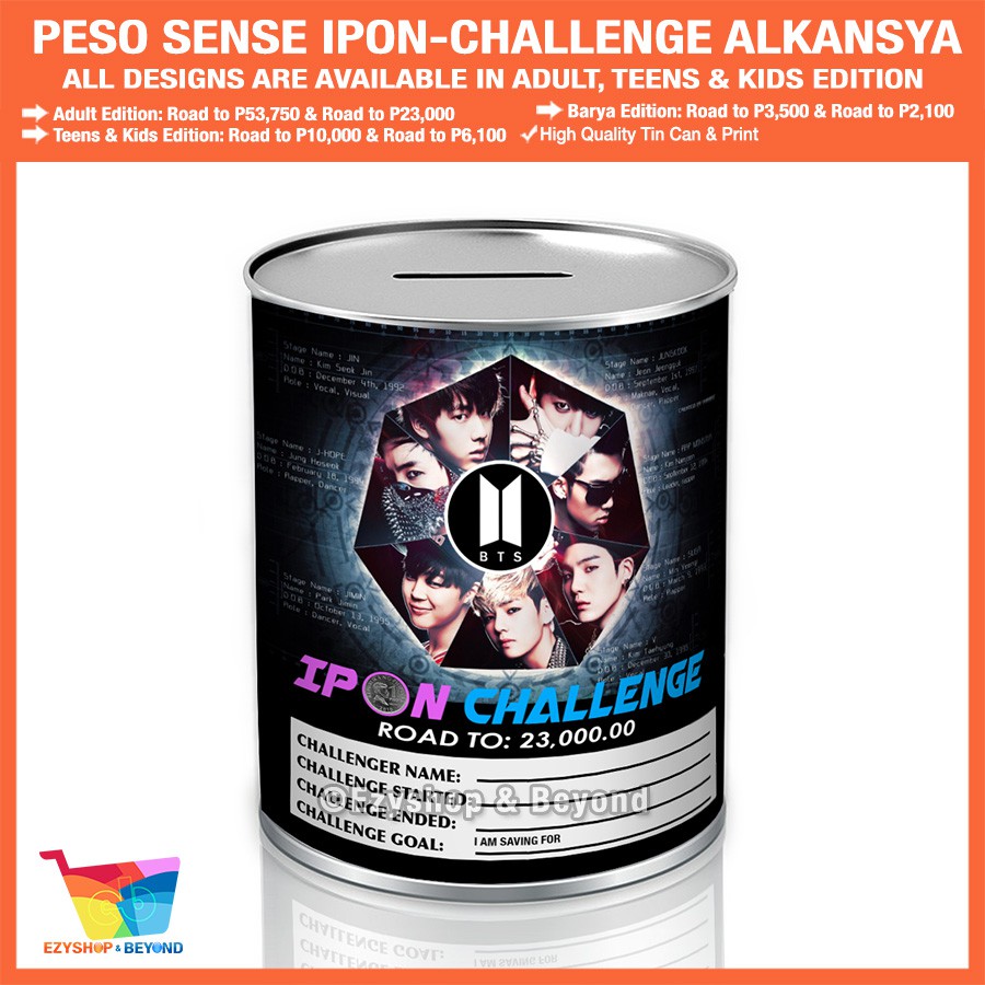 BTS3 PESO SENSE Ipon Challenge Coin Bank | Shopee Singapore