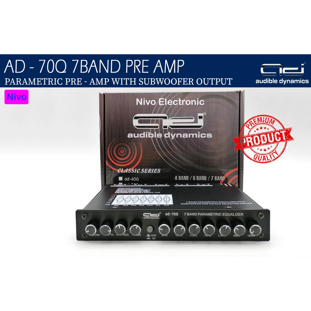 AD - 70Q 7Band Pre AMP( Parametric pre - amp with subwoofer output ...