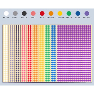 08mm/ 13mm/ 19mm Colour Round Multi-Purpose Stickers or Labels/ Color ...