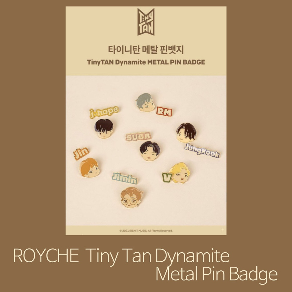 [Korea] ROYCHE TinyTan BTS Dynamite Metal Pin badge 7 characters | Shopee Singapore
