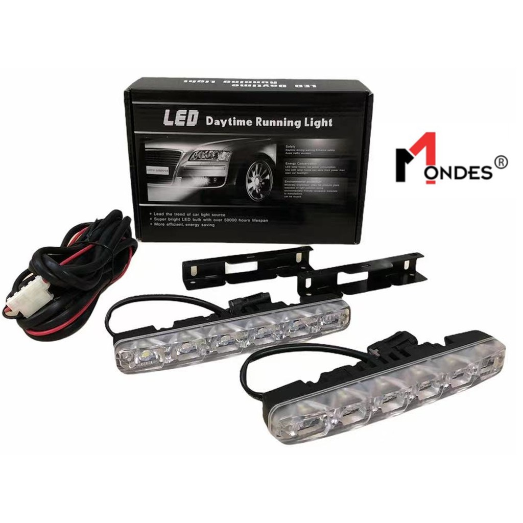 Super Bright Alloy 6 LED Daylight Universal Car DRL Slim Fog Lamp ...