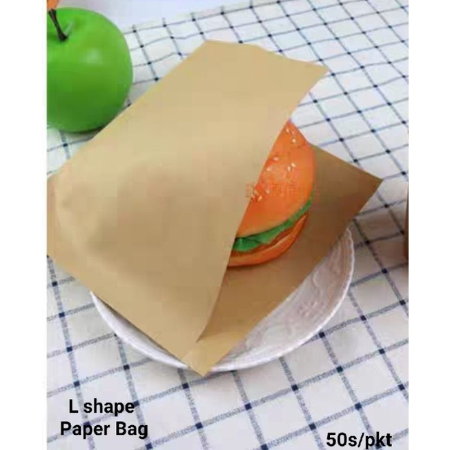 +/-50s L SHAPE PAPER BAG/Triangle Food Wrap/PASTRY PAPER BAG /DONUTS ...