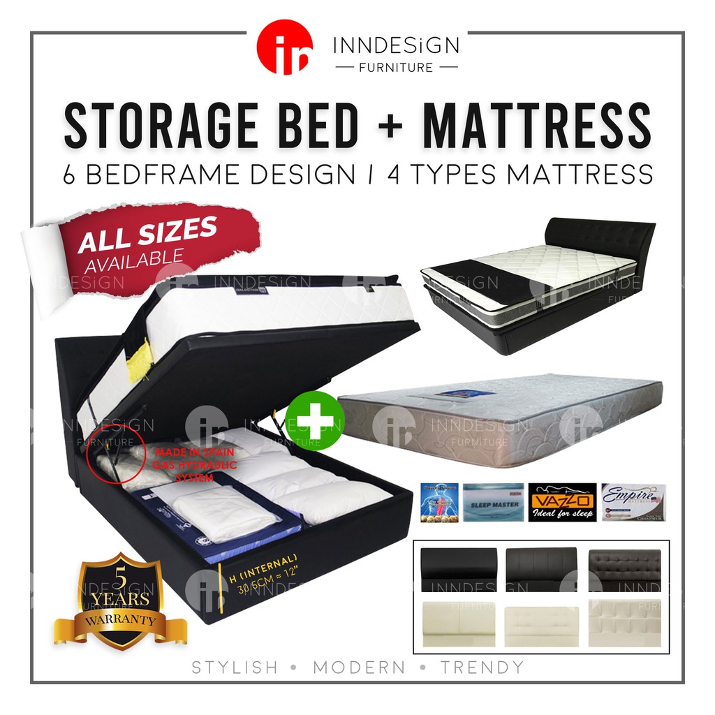 [LOCAL SELLER] STORAGE BED WITH ADD-ON MATTRESS AVAILABLE (ALL SIZES ...