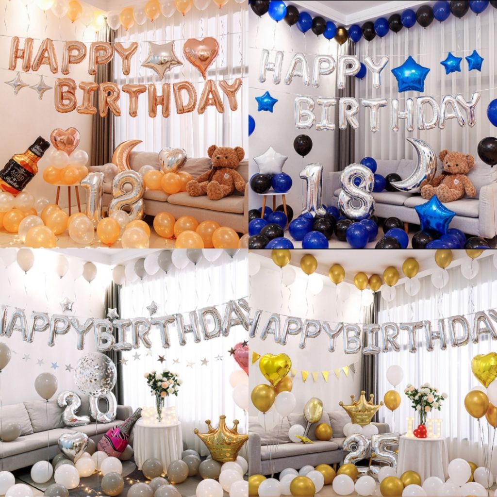 Birthday Balloon Birthday Decoration Set Surprise HBD Balloons INS ...