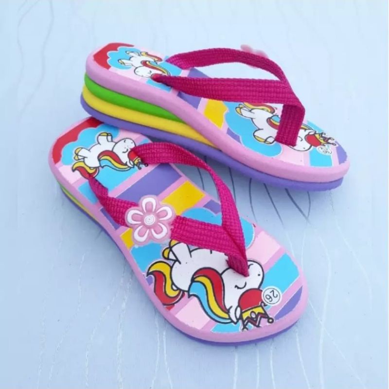 Rainbow Wedges Sandals/Pony Foal Wedges | Shopee Singapore
