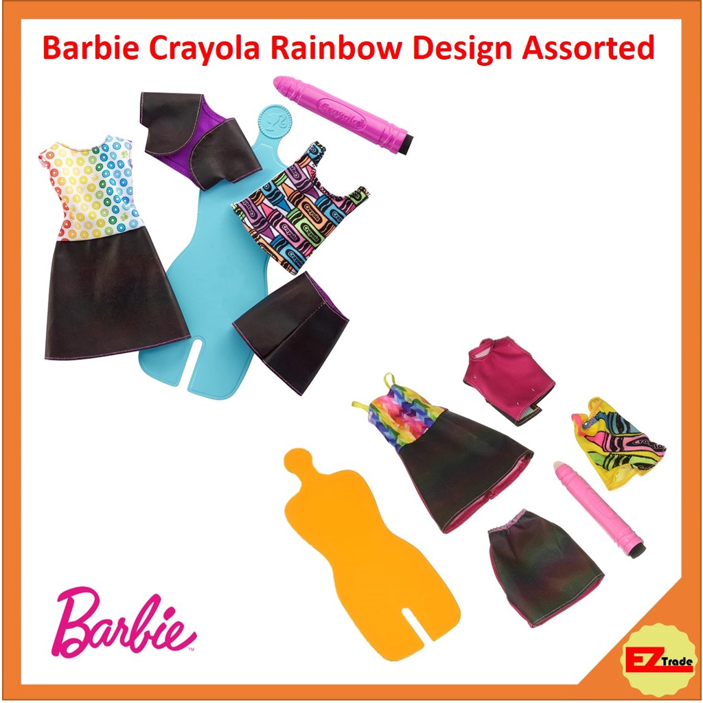 Mattel Barbie Crayola Rainbow Design Set Assorted FHW85 | Shopee Singapore