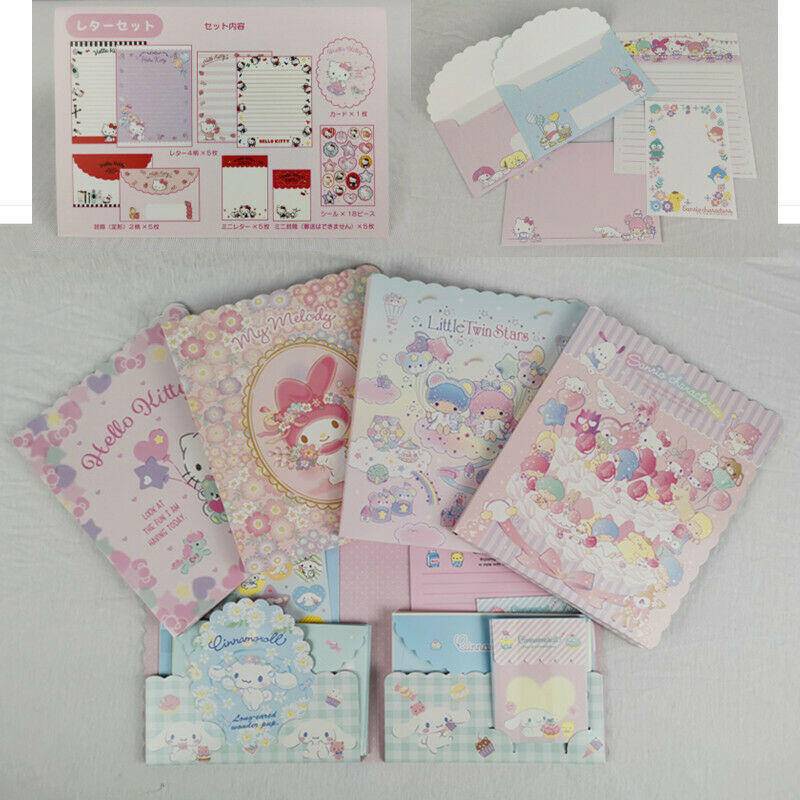 JAPAN MADE SANRIO KITTY MELODY CINNAMOROLL TWIN STAR LETTER ENVELOPE ...