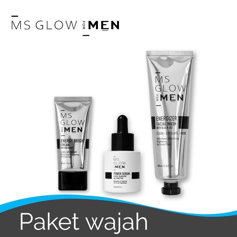 Ms GLOW MEN Face Package - SERUM / FACIAL WASH / CREAM | Shopee Singapore