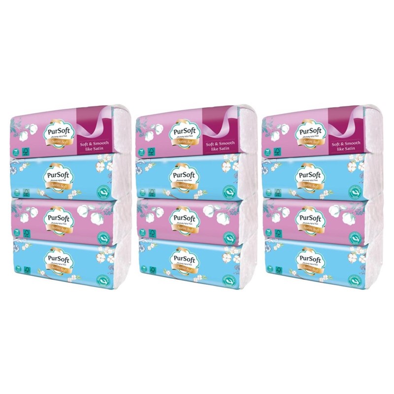 [Bundle of 3] Pursoft 3ply Satin Soft Softpack 106 sheets ( Pack of 4 ...