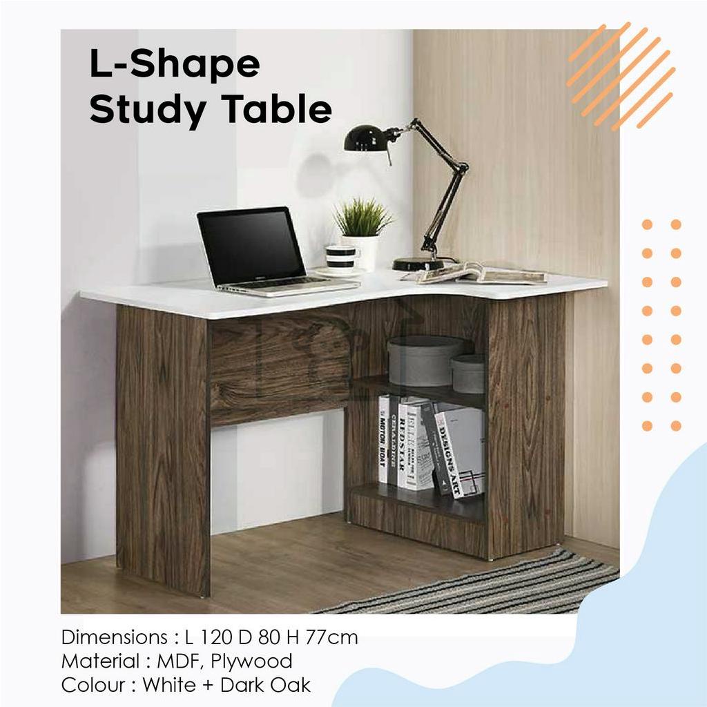 L-SHAPE STUDY TABLE / WRITING DESK/STUDY DESK/WRITING TABLE | Shopee ...