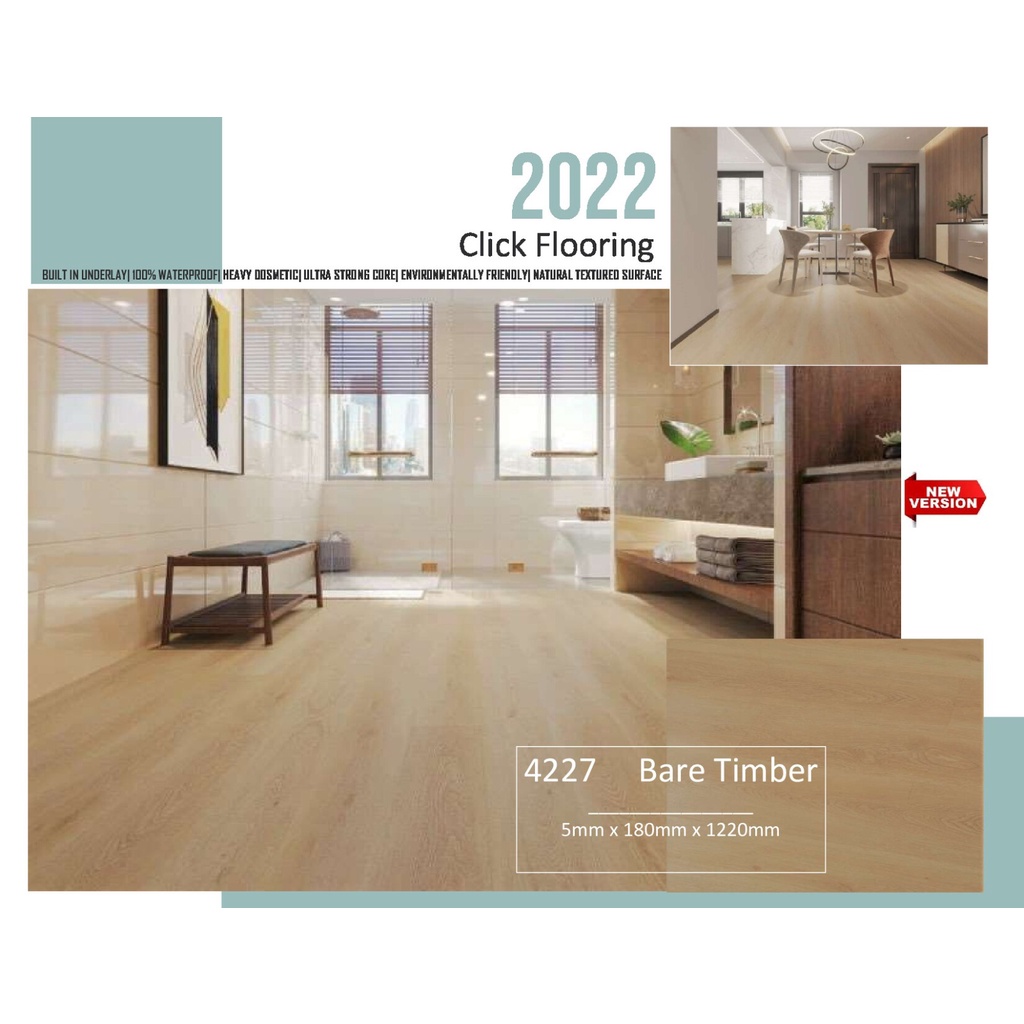 5mm Click system Flooring Sample LVT | Shopee Singapore