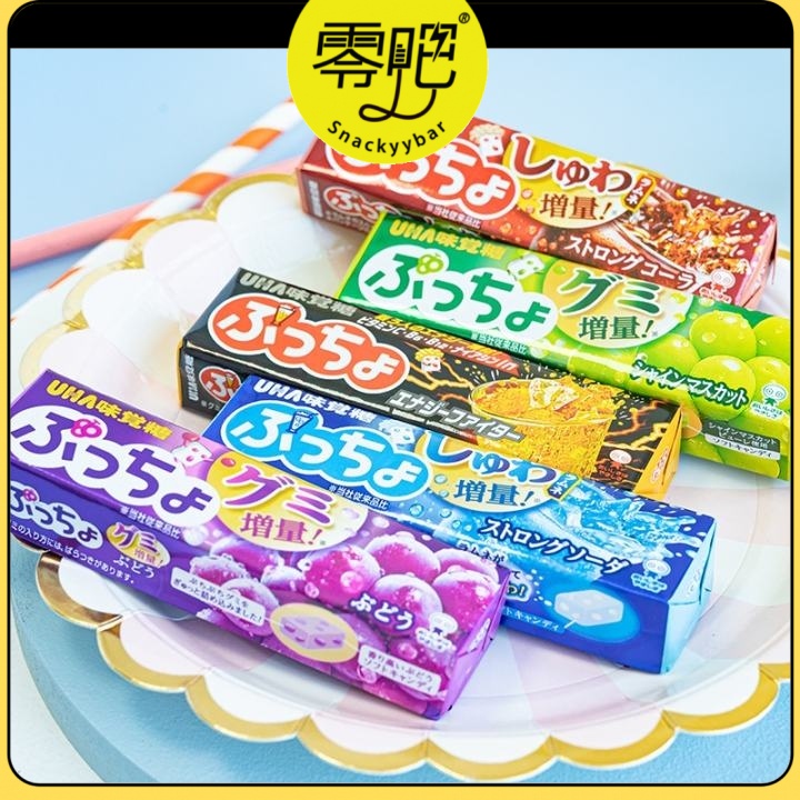 Japan UHA Puccho Stick Candy Grape/Muscat/Peach/Cola 日本悠哈味觉糖 夹心软糖 50g ...
