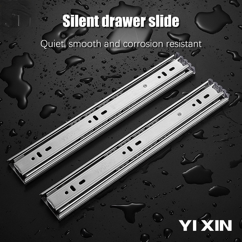 YIXIN Heavy-duty Slideway Drawer Track Thickened 3-section Mute ...